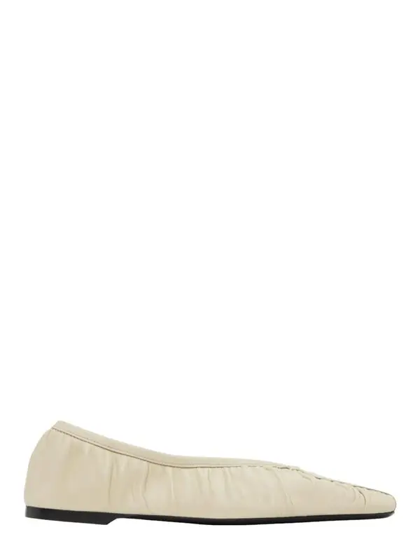 TOTEME Gathered Leather Ballerina Flats - Nude