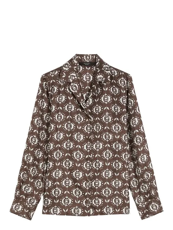 Max Mara Printed Silk Shirt - Brown