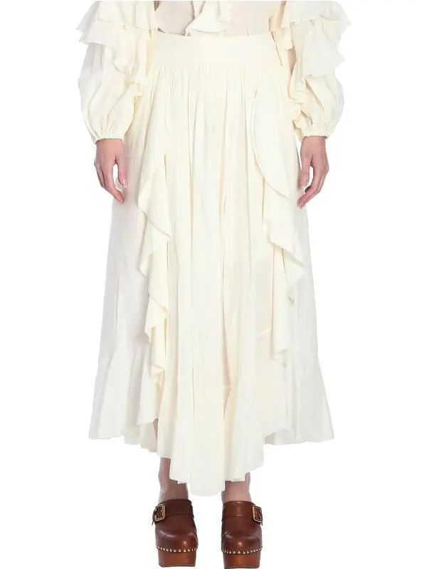 Zimmermann Frilled Maxi Skirt - Ivory