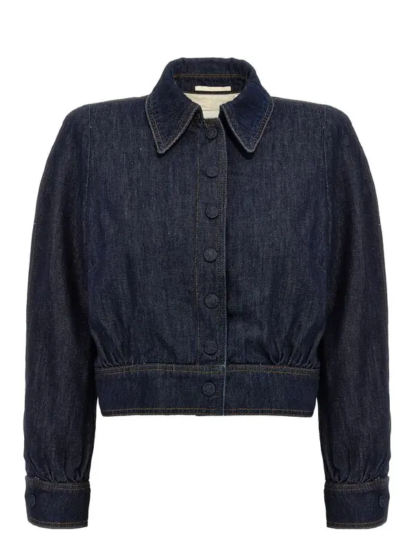 Dries Van Noten Long Sleeve Casual Jacket With Contrast Stitching - Blue