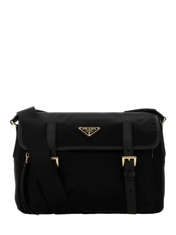 Prada Flap-over Shoulder Bag - Black