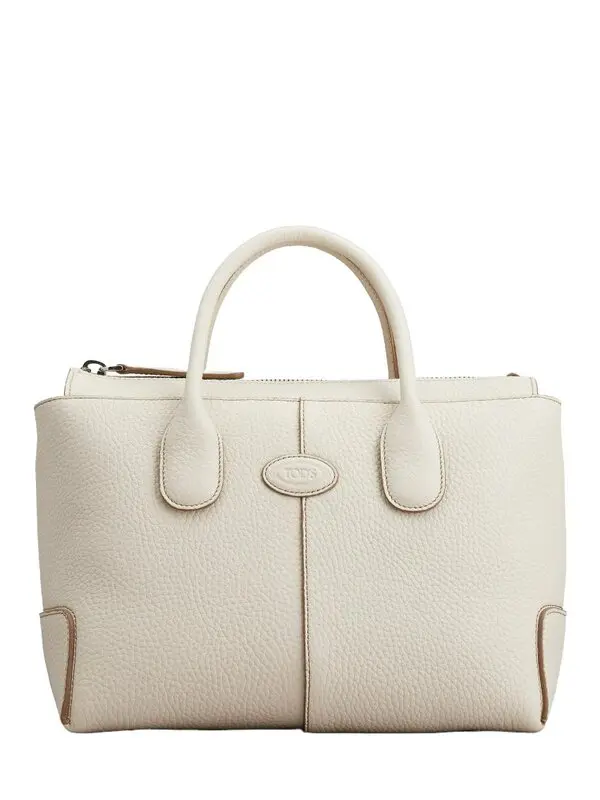 TOD'S Logo Debossed Top Handle Bag - White