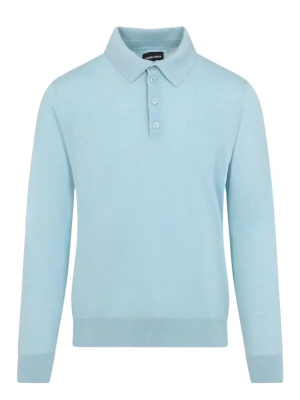 Giorgio Armani Long-sleeve Polo Shirt - Blue