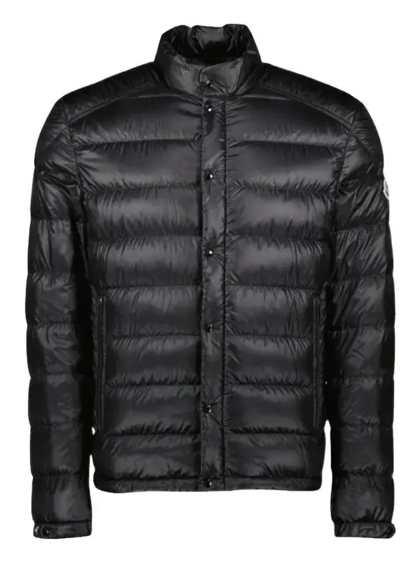 Moncler Long Sleeve Quilted Coat - Black