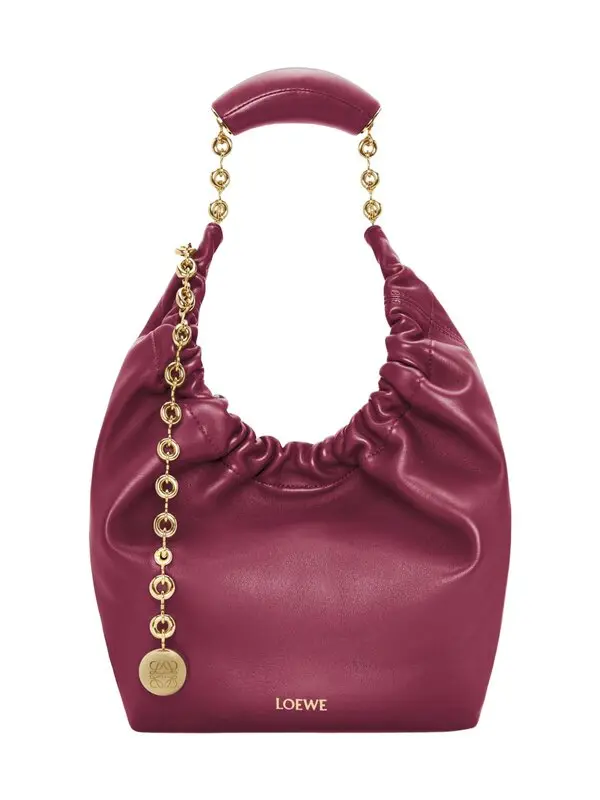 Loewe Chain Handle Shoulder Bag - Crimson