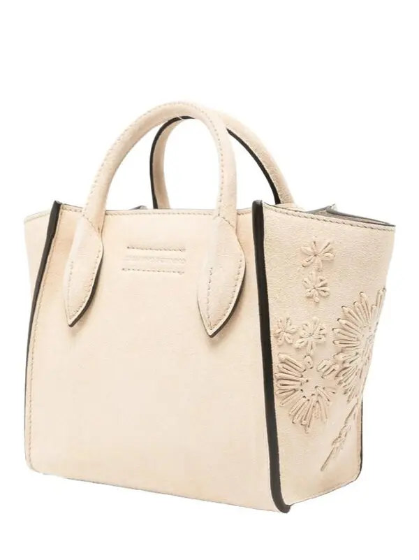 Ermanno Scervino Mini Maggie Floral Appliqué Tote Bag - Nude