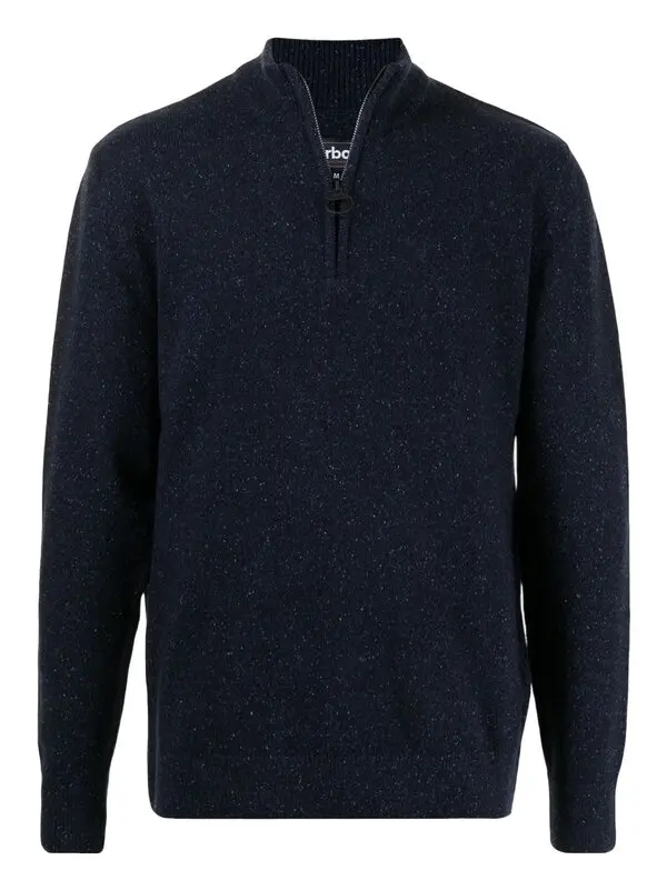 Barbour Essential Tisbury Half Zip Jumper - Navy