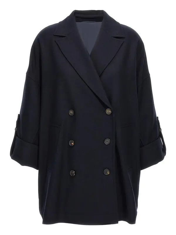 Brunello Cucinelli Double-breasted Coat - Black