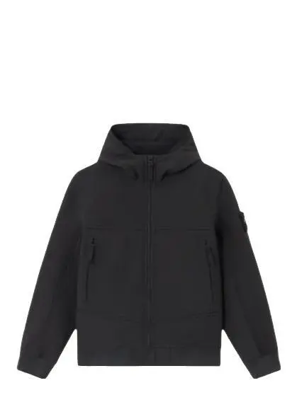 Stone Island Zip-up Hooded Jacket - Black