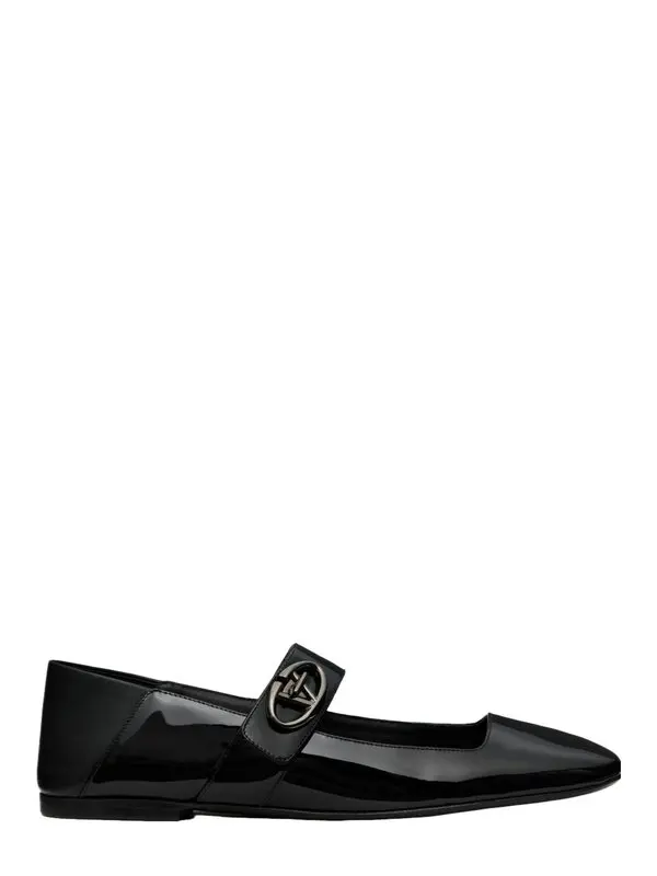 Valentino Garavani Mary Jane Square Toe Ballerinas - Black