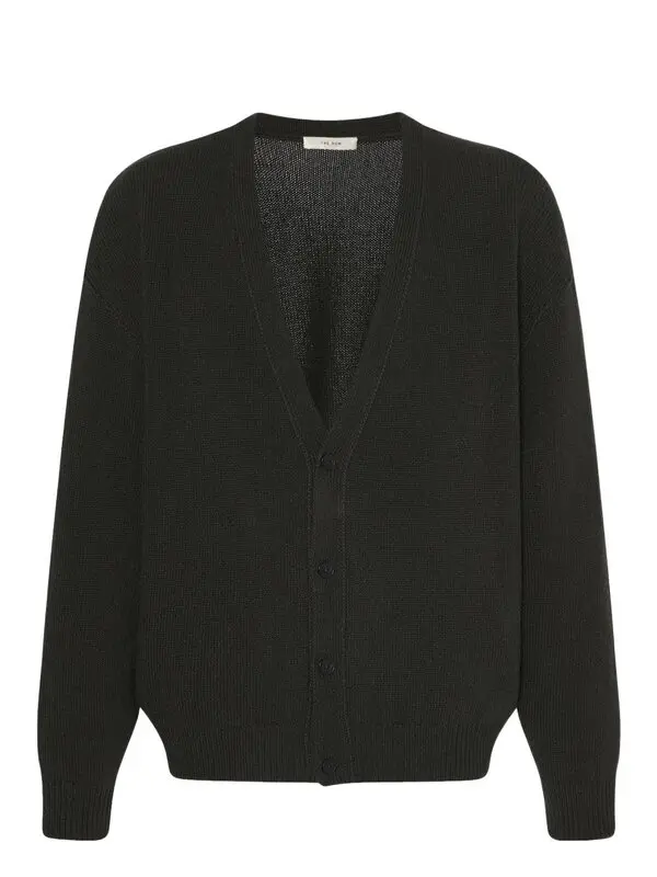 THE ROW Mats Cashmere V-neck Cardigan - Ancient Black