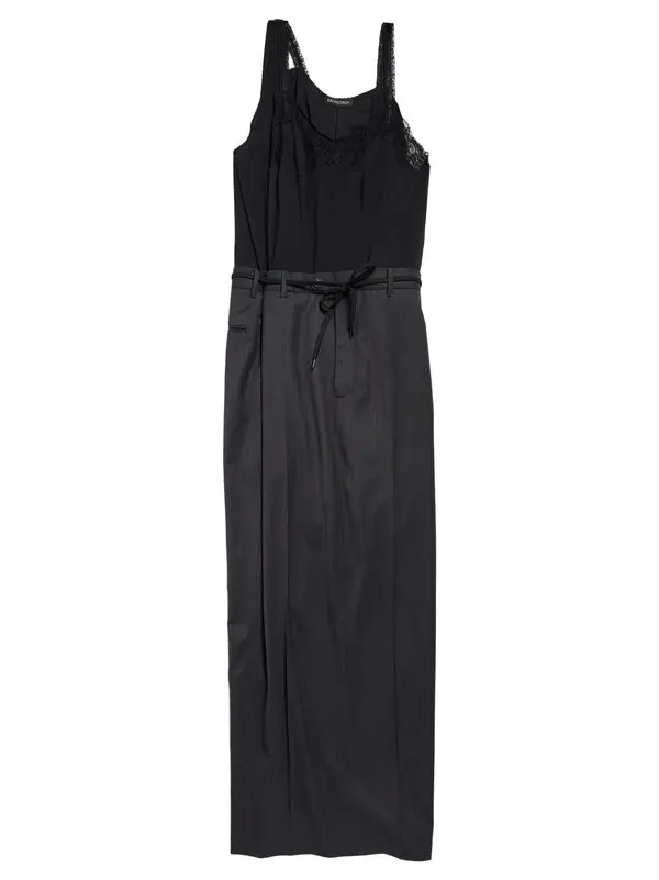 Balenciaga Patched Slip Dress - Black