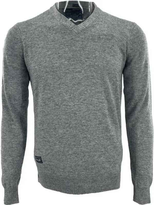Emporio Armani V-neck Long Sleeve Sweater - Gray