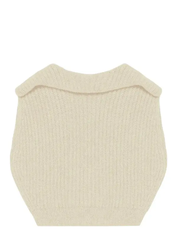 Fabiana Filippi Ribbed-knit Sleeveless Jumper With Shawl Collar - No