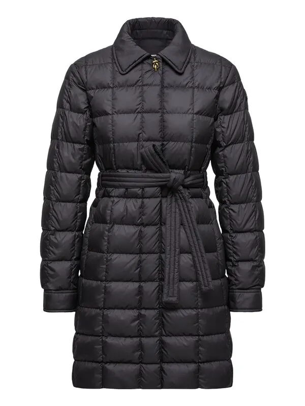 Moncler Gresillon Belted Long Down Jacket - Black