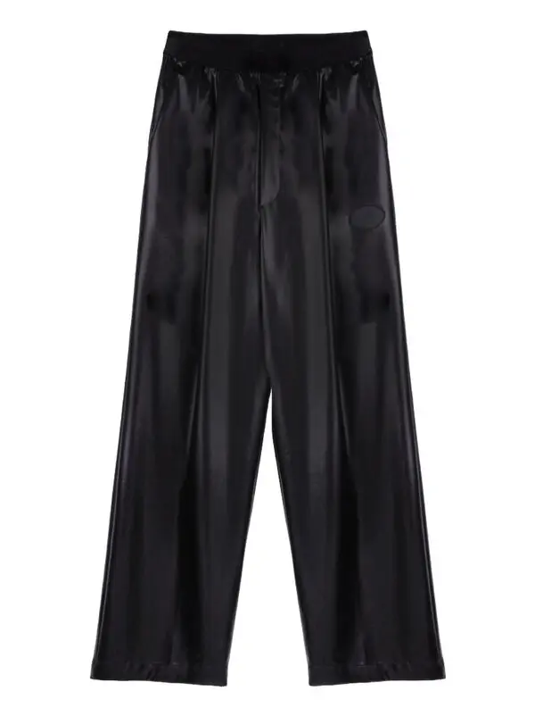 We11Done Wet-look Wide-leg Trousers - Black