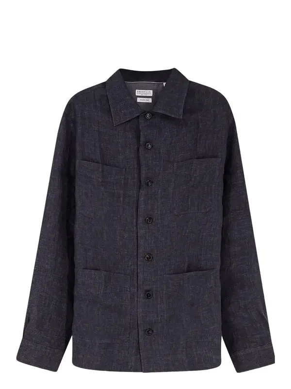 Brunello Cucinelli Patch Pocket Easy Fit Shirt - Grey