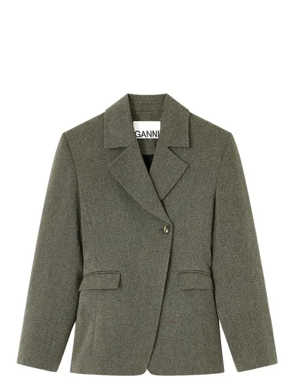GANNI Mouline Blazer - Green