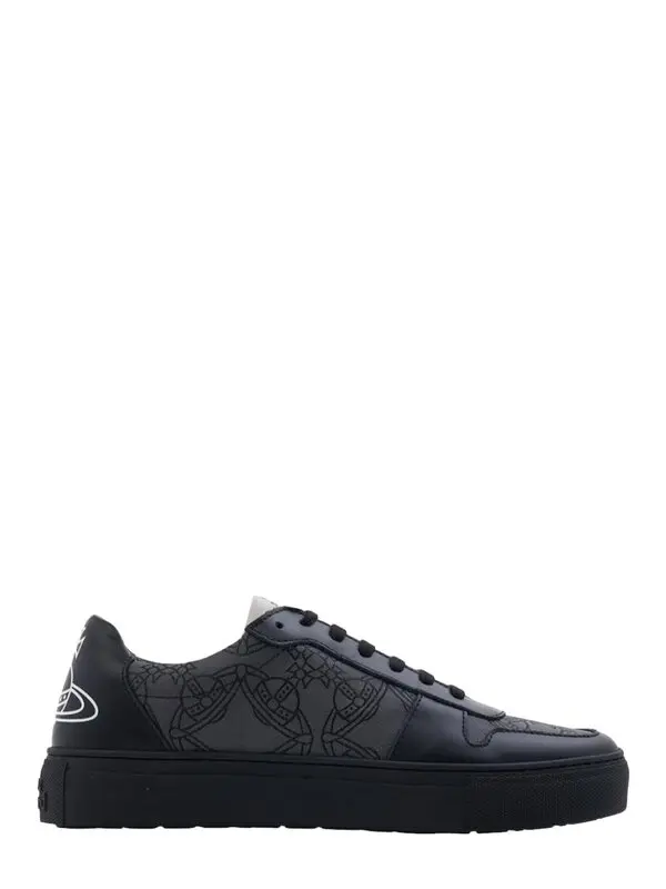 VIVIENNE WESTWOOD Orb-print Leather Sneakers - Black
