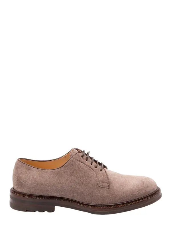 Brunello Cucinelli Suede Lace-up Derby Shoes - Brown