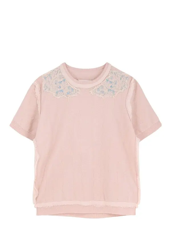 MAISON MARGIELA Vintage Effect Knitted Top - Light Pink