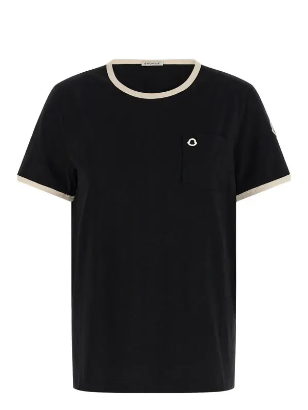 Moncler Embroidered Logo Crewneck T-shirt - Black