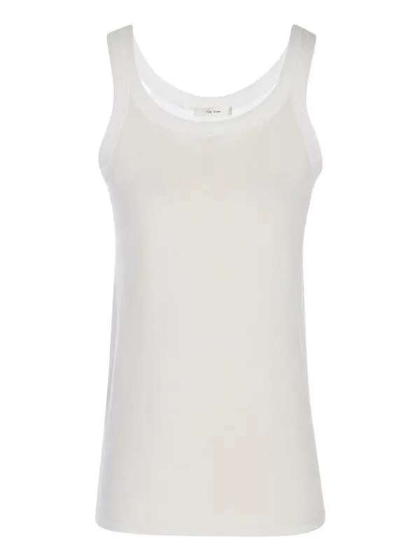 THE ROW Frankie Ribbed Tank Top - White