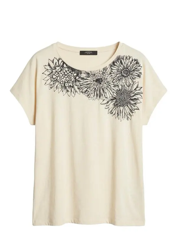 Max Mara Floral Print T-shirt - Gray
