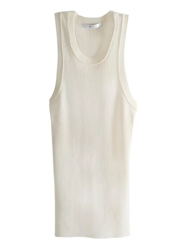 Givenchy Ribbed-knit Tank Top - Ivory White