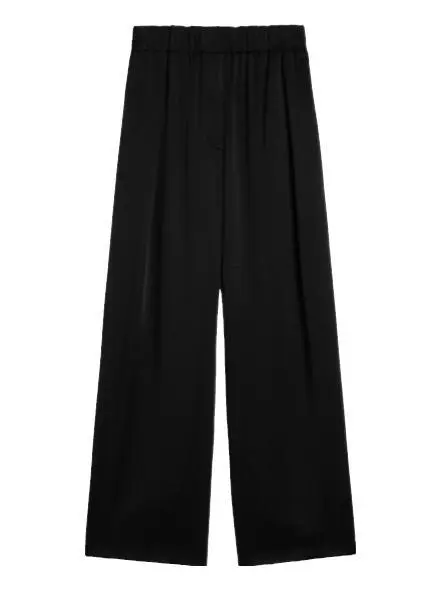 JIL SANDER Pleated Wide-leg Trousers - Black