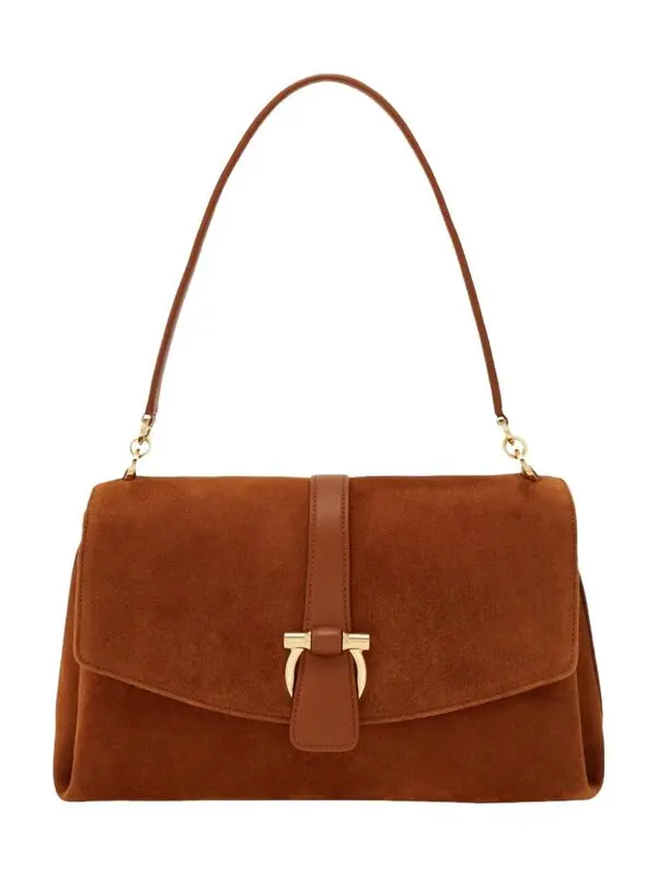 FERRAGAMO Leather Shoulder Bag - Natural