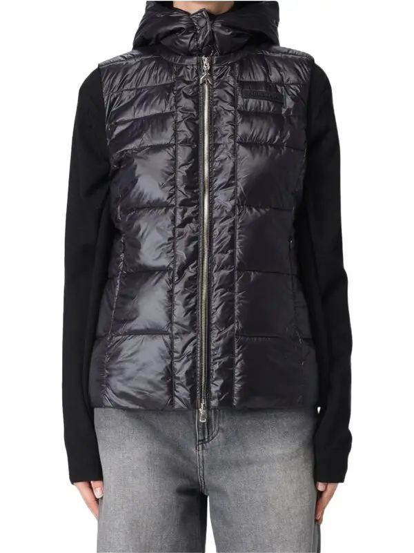 Patrizia Pepe Hooded Padded Jacket With Zip Closure - Black