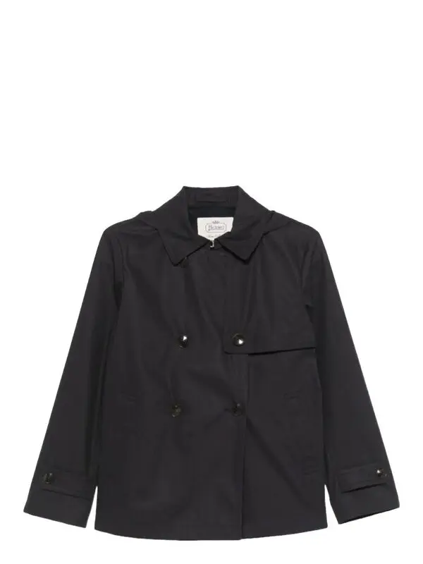 Herno Double-breasted Long-sleeved Casual Jacket With Vented Back - Black