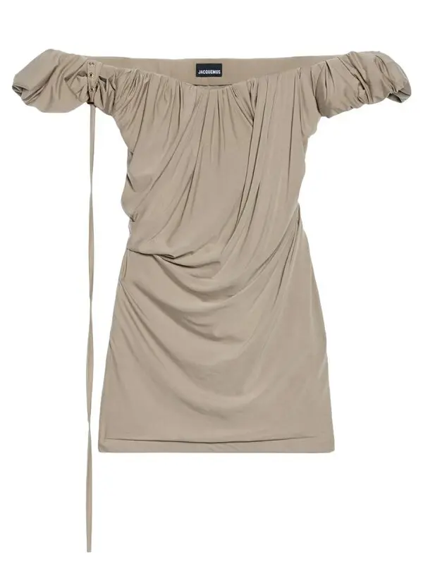 Jacquemus La Robe Ciceri Draped Mini Dress - Nude