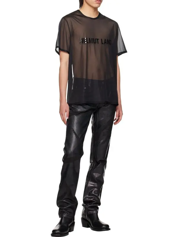 Helmut Lang Sheer Logo T-shirt - Black