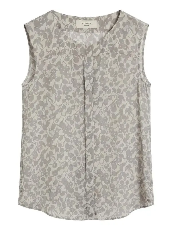 Max Mara Sleeveless Floral Print Shirt - Gray