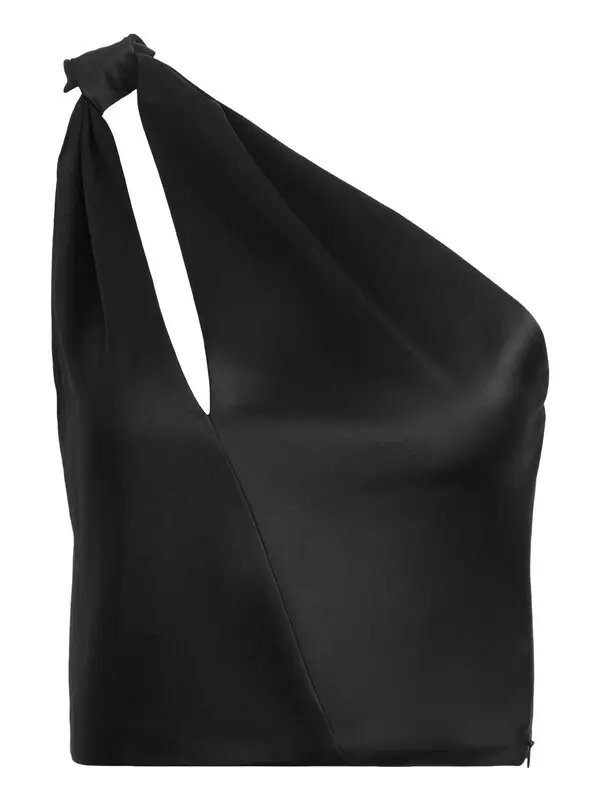 ALICEOLIVIA Piera One-shoulder Twisted Vest - Black
