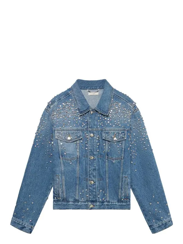 1989 STUDIO Crystal Embellished Denim Jacket - Blue