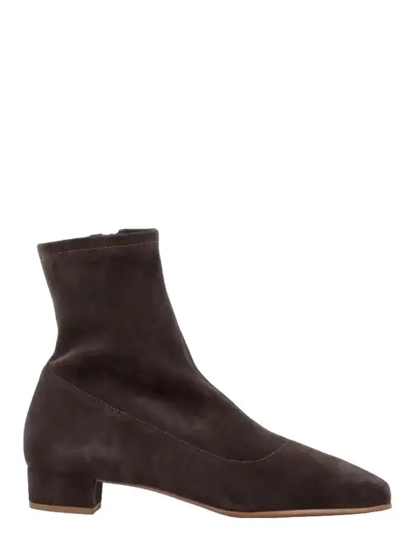 By Far Square Toe Ankle Boots - Brown