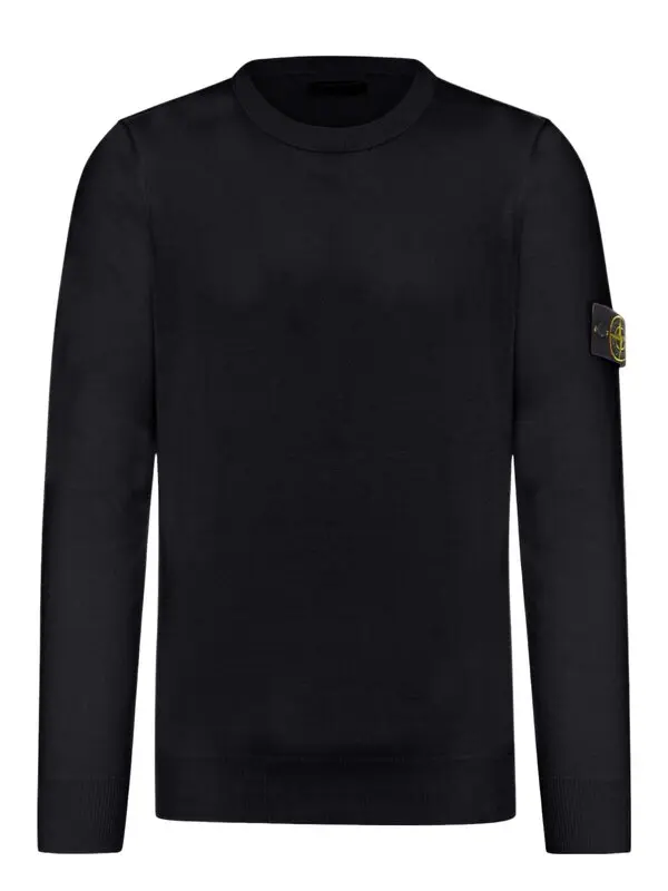 Stone Island Crew Neck Knitted Sweater - Black