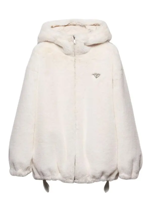 Prada Reversible Zip-up Hooded Jacket - White