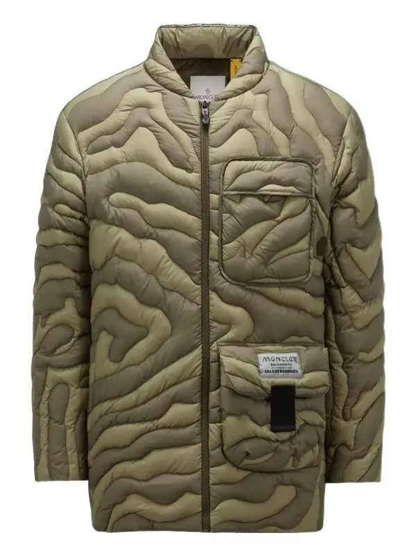 Moncler Peano Short Down Jacket - Green