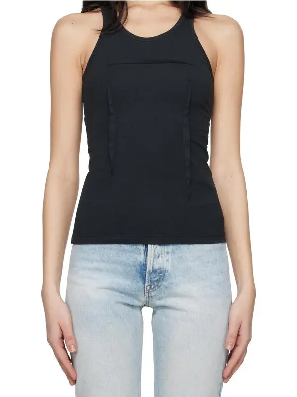 MAISON MARGIELA Asymmetrical Panel Tank Top - Black
