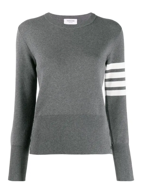 Thom Browne 4-bar Crewneck Knit Jumper - Medium Grey