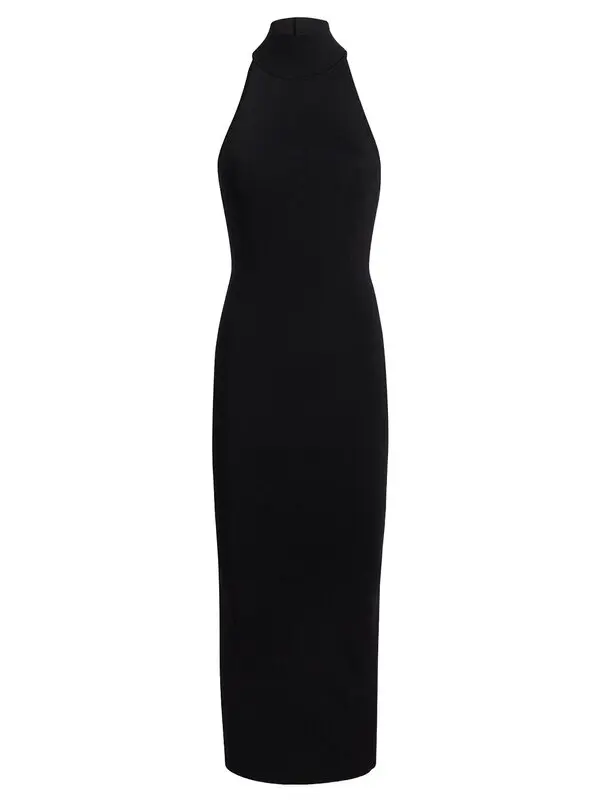 Khaite The Suzanne Ribbed Midi Dress - Black