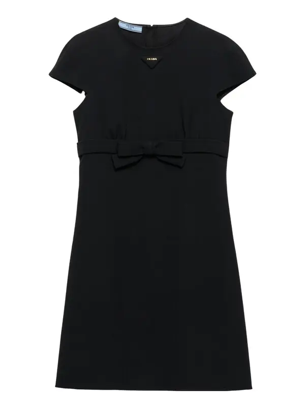 Prada Sablé Compact Short Dress - Black
