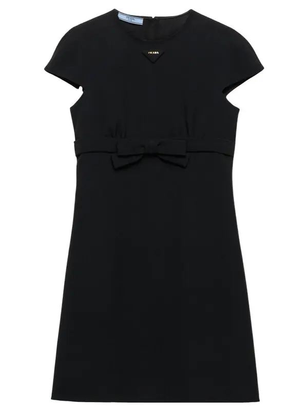 Prada Sablé Compact Short Dress - Black