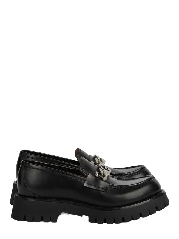 Gucci Gg Chain Embellished Platform Loafers - Black