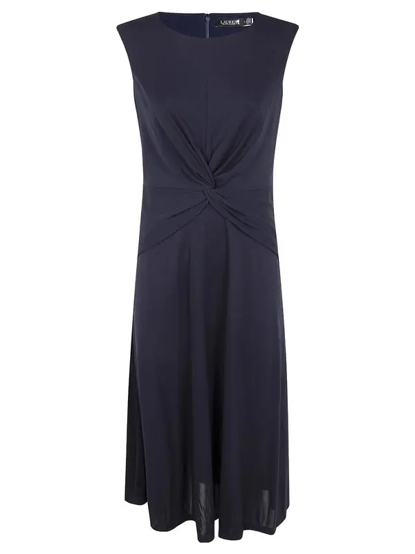 Ralph Lauren Sleeveless Flared Midi Dress - Lighthouse Navy