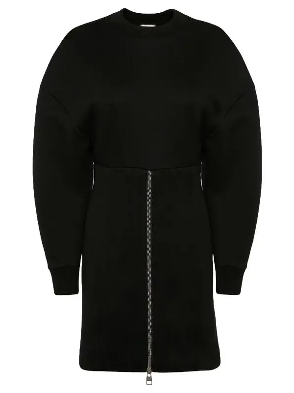 Alexander McQueen Long Sleeved Zip Up Dress - Black